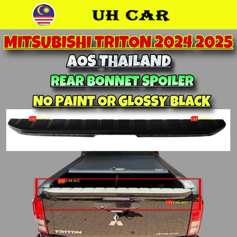 (AOS THAILAND) Mitsubishi Triton 2024 2025 Rear Boot Bonnet Spoiler ...