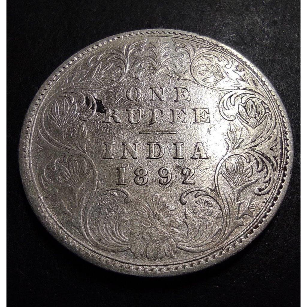 British India Old Silver Coin - Queen Victoria One Rupee Year 1892 ...