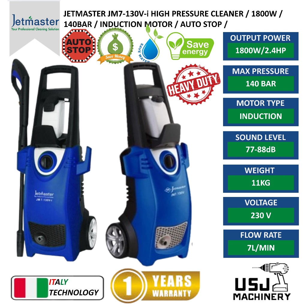 JETMASTER JM7-130V-i HIGH PRESSURE CLEANER / 1800W / 140BAR / INDUCTION ...