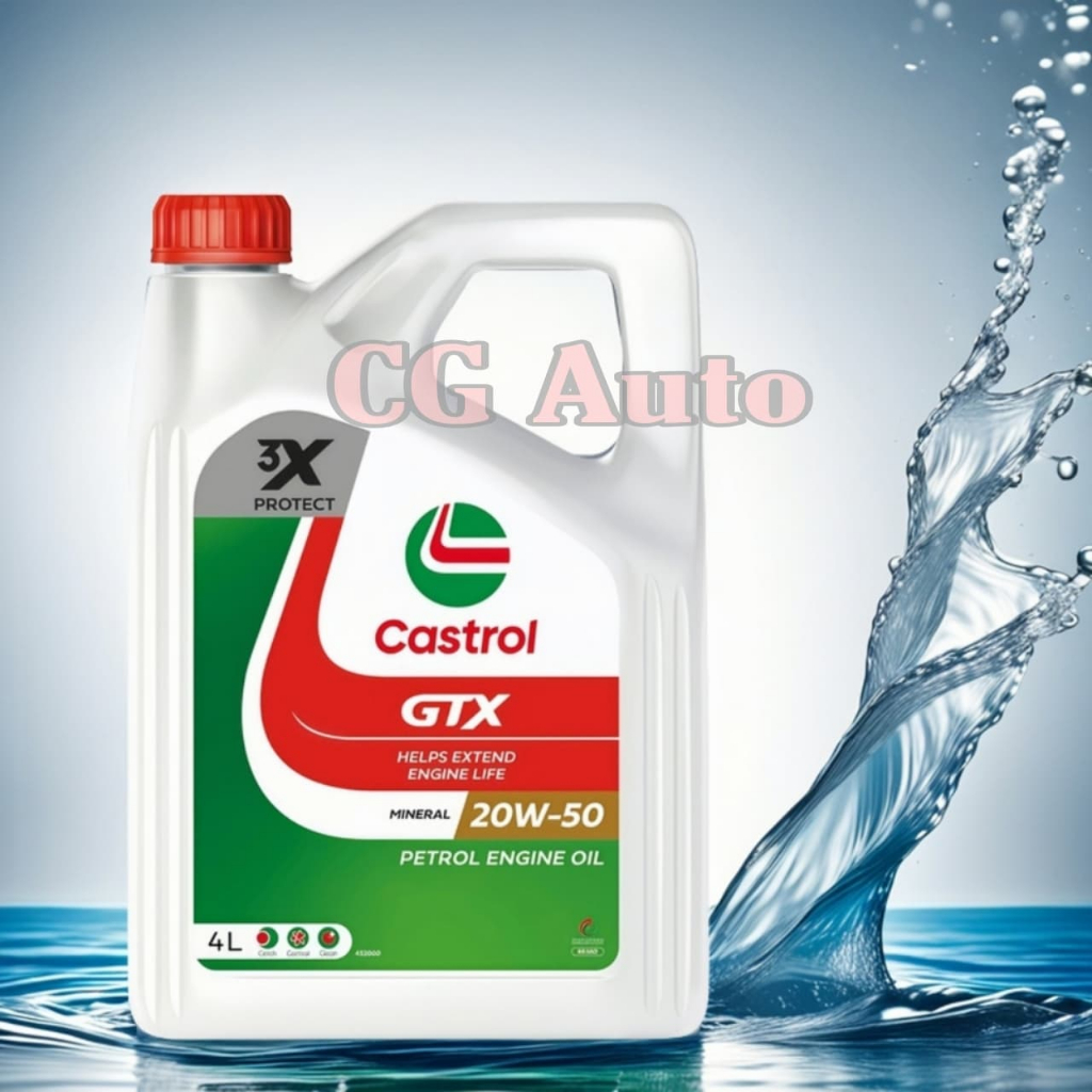 Castrol GTX 20W50 Mineral Engine Oil (4 Liter) for Petrol & Diesel Cars ...