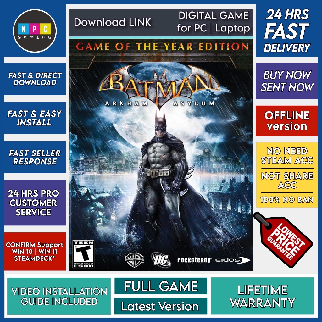 [PC Game] Batman Arkham Asylum Game of The Year Edition - Offline [Fast ...