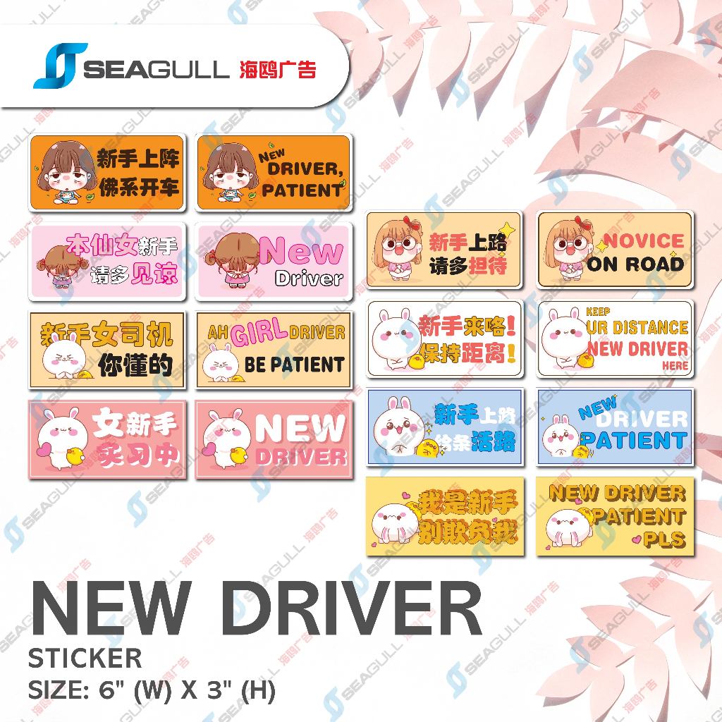 Novice Driver Sticker / New Driver / Newbie / Lady Driver /Car Sticker ...