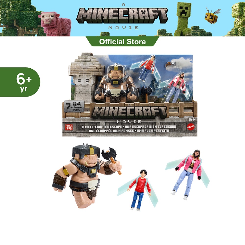 [2025 MINECRAFT MOVIE] Minecraft A Well-Crafted Escape Figure Pack With ...