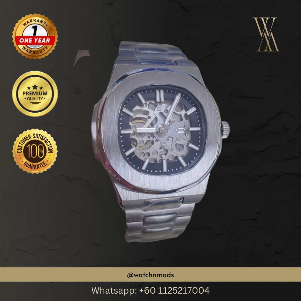 Seiko Mods NH70 Automatic Movement - Nautilus Skeleton Black | Shopee ...