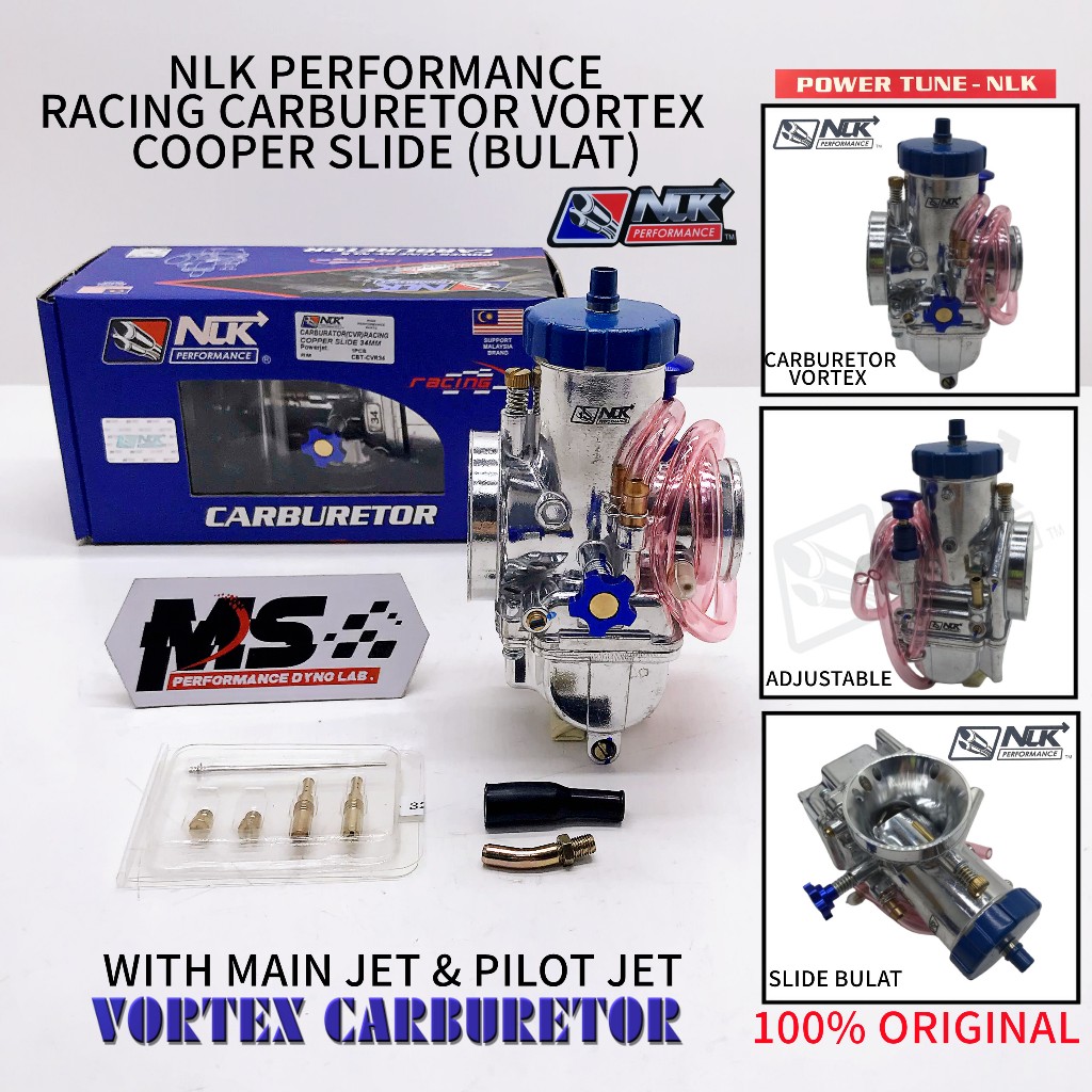 NLK Performance Vortex Racing Carburetor CVR Cooper Slide (Slide Bulat) 28MM/30MM/32MM/34MM/35MM ...
