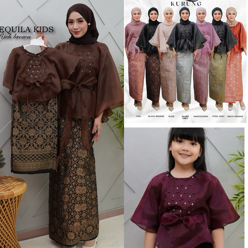 SHEQUILA KURUNG ORGANZA. BAJU KURUNG SEDONDON IBU ANAK. BAJU RAYA 2025 ...
