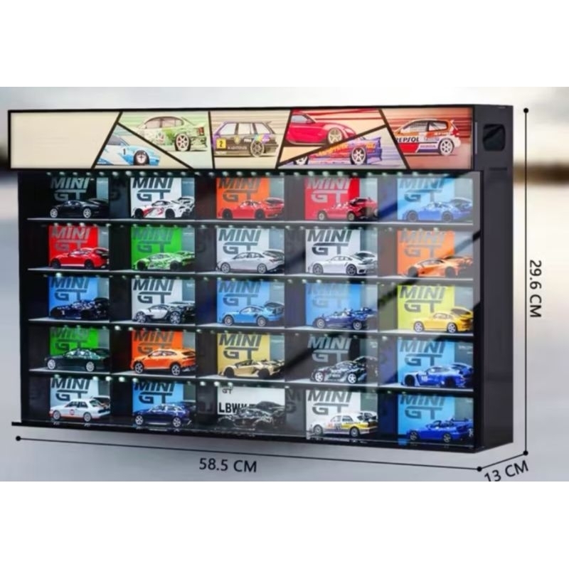(Ready Stock) Mini GT 25 Slot Acrylic Display Rack with Car Design ...