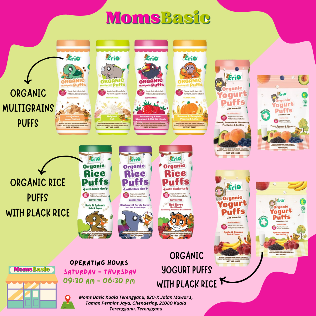 ERIO ORGANIC RICE PUFFS | ORGANIC MULTIGRAIN PUFFS | ORGANIC YOGURT ...