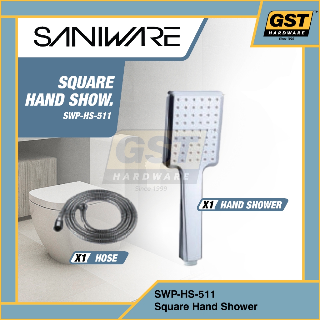 Saniware Hand Shower Set with Holder & Hose – 1 Function / 2 Function ...