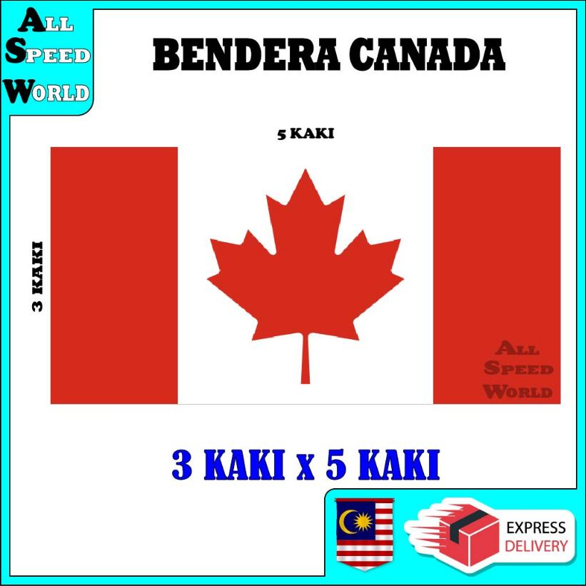 1 PC BENDERA CANADA 3 KAKI x 5 KAKI / COUNTRY CANADA FLAG READY STOCK ...