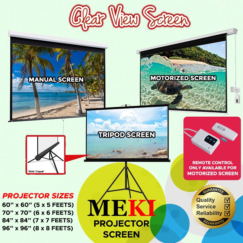 MEKI 4 Sizes High Quality Projector Screen Matte White Projector Manual ...