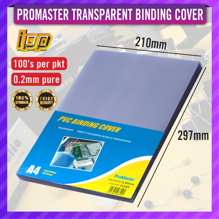 ProMaster A4 Transparent Binding Cover / A4 PVC RIGID SHEET 100 SHEETS / Premium Quality ...
