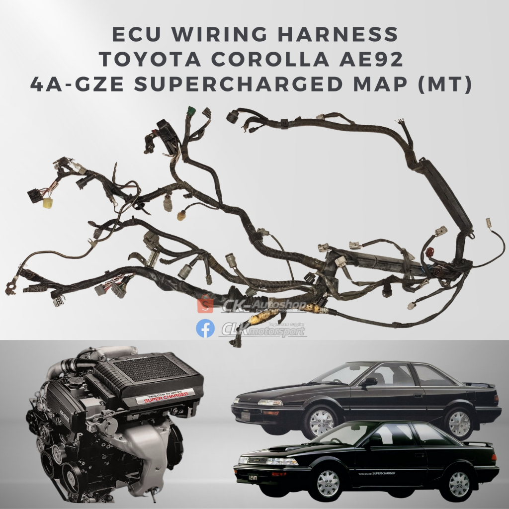 ECU Wiring Harness (complete) Toyota 1.6L 4AGZE Supercharged Map ...