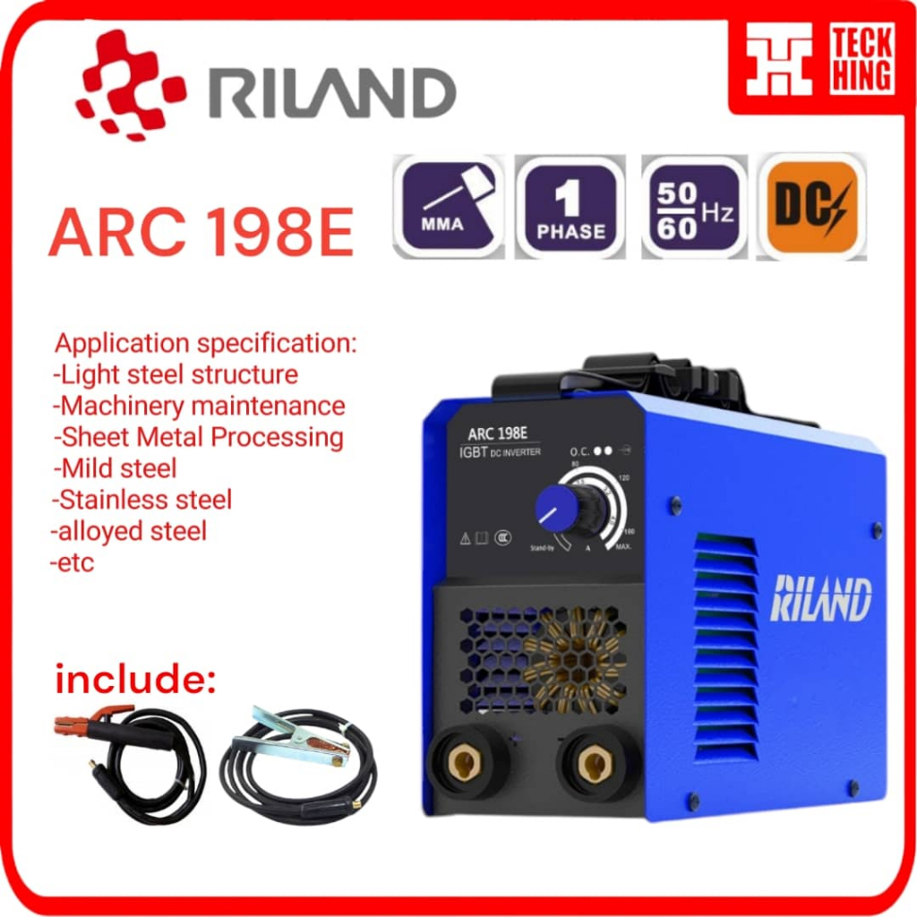RIL WELD RILAND WELDING SET ARC 198E WELDING MACHINE [ 2 YEARS WARRANTY ...