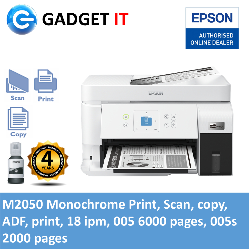 EPSON INKTANK MONO M2050 PRINTER (PRINT,SCAN,COPY,ADF,WIFI/WIFI DIRECT ...