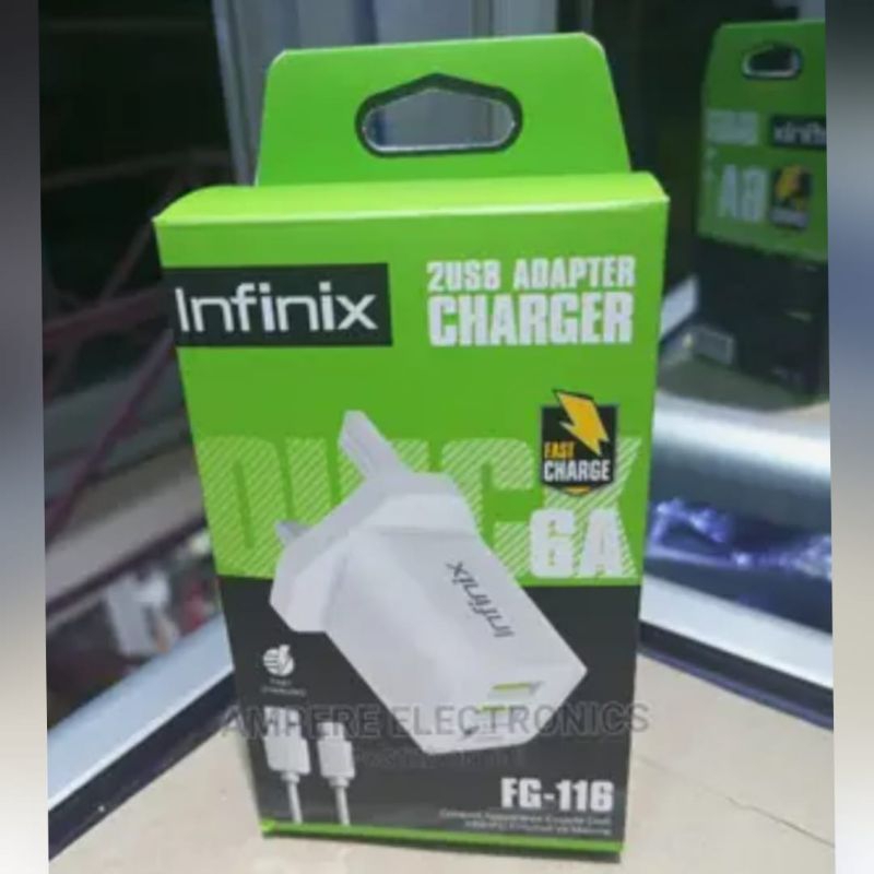 INFINIX super fast charger 6A 2USB adopter charger fireproof super fast ...