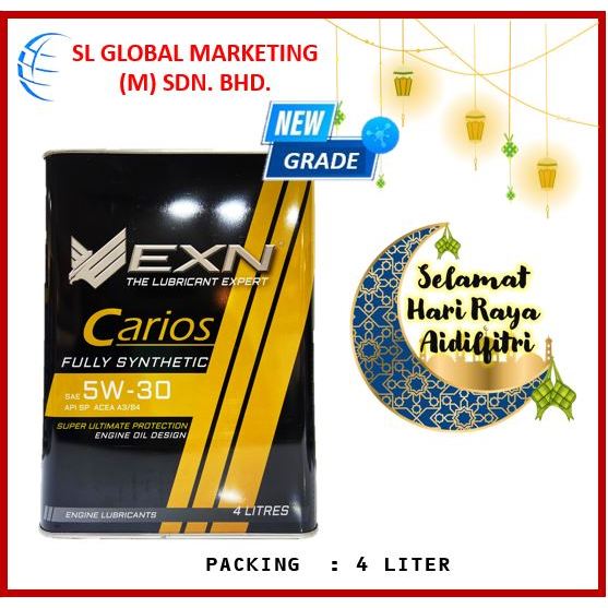EXN CARIOS SAE 5W-30 API SP ACEA A3/B4 FULLY SYNTHETIC ENGINE OIL - 4L ...