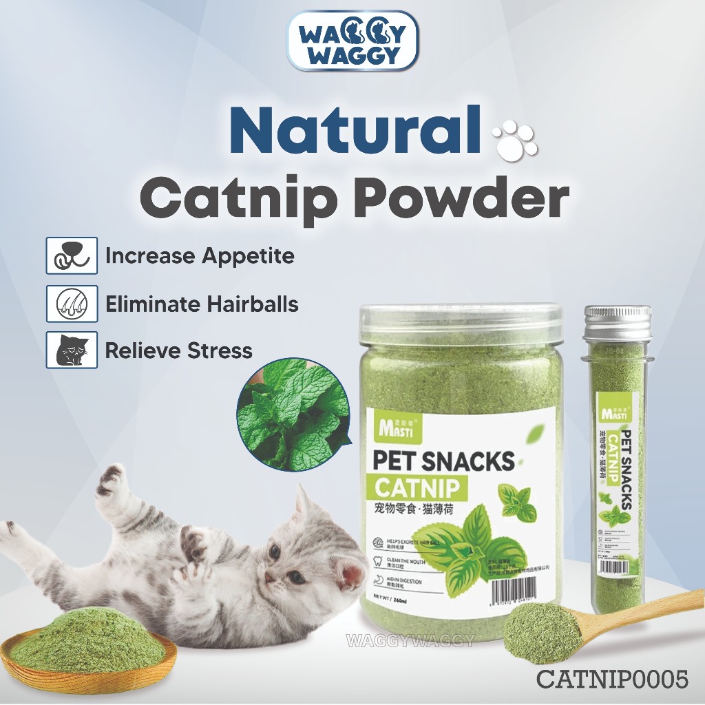 WaggyWaggy 50ML Catnip Powder Test Tube Catmint Pokok Galak Kucing ...