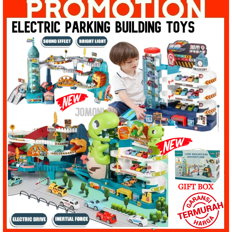 ~Ship From KL~ Electric Race Car Electric Dinosaur Park & Cars Parking ...