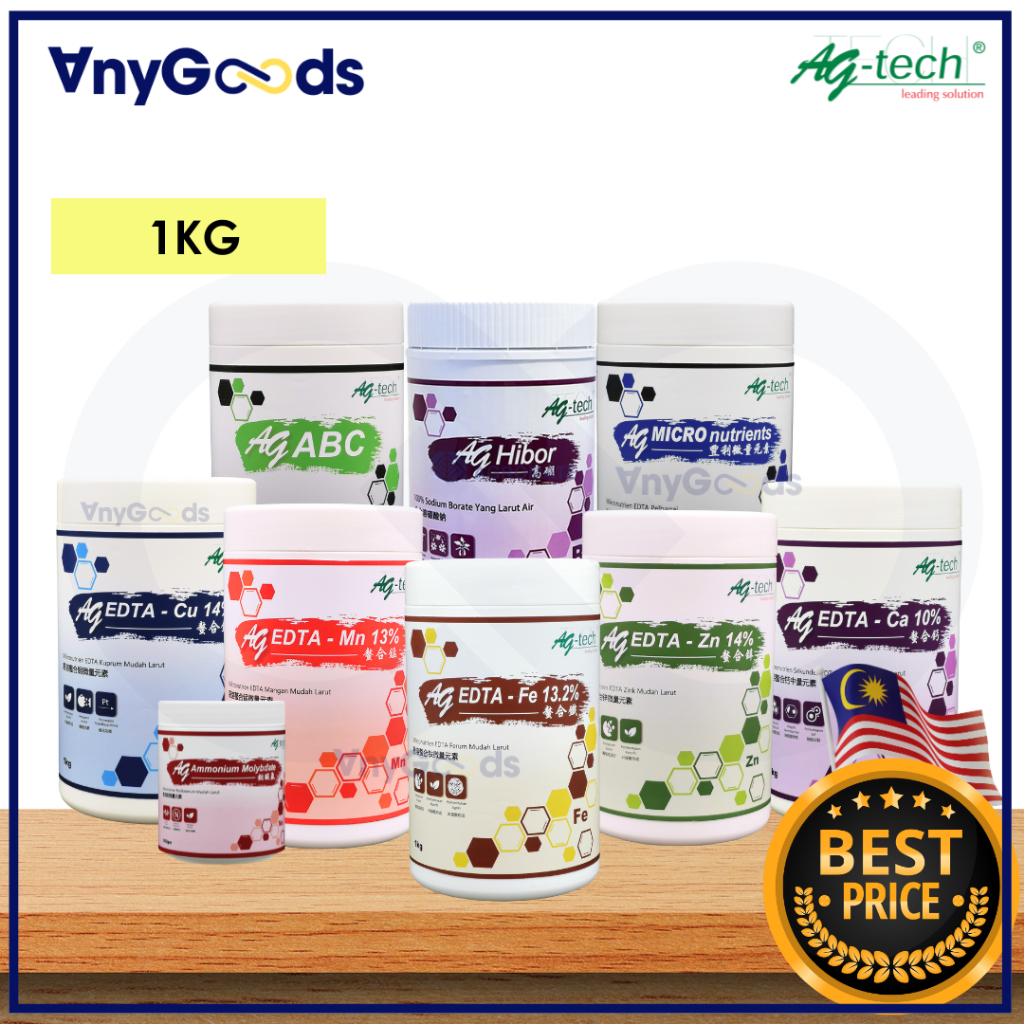 AnyGoods 1kg Ag-Tech EDTA Chelated Fe Mn Zn Cu ABC Hibor Molybate ...