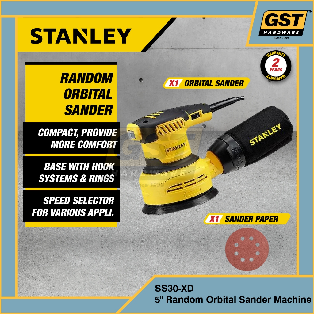 Stanley 5" Random Orbital Sander Machine 300W SS30 Polishing Sanding ...