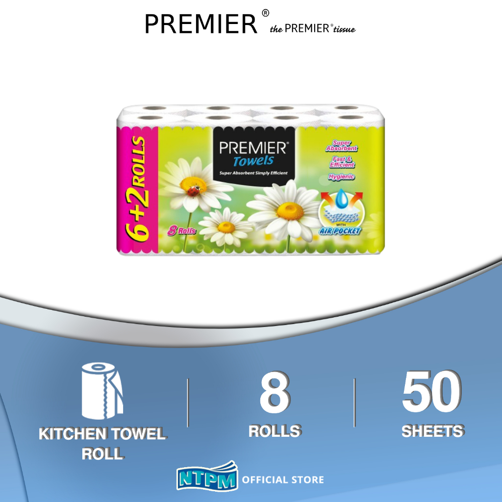 Premier Kitchen Towel (50'S x 8) - [FREE 1X CUTIE APRON] | Shopee Malaysia