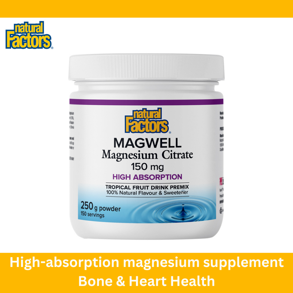 Natural Factors MagWell Magnesium Citrate 150mg, High Absorption ...