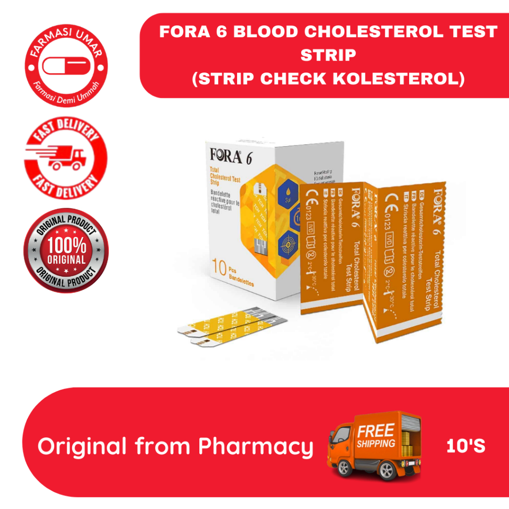 FORA 6 PLUS TOTAL CHOLESTEROL TEST STRIP 10'S (ORIGINAL) | Shopee Malaysia