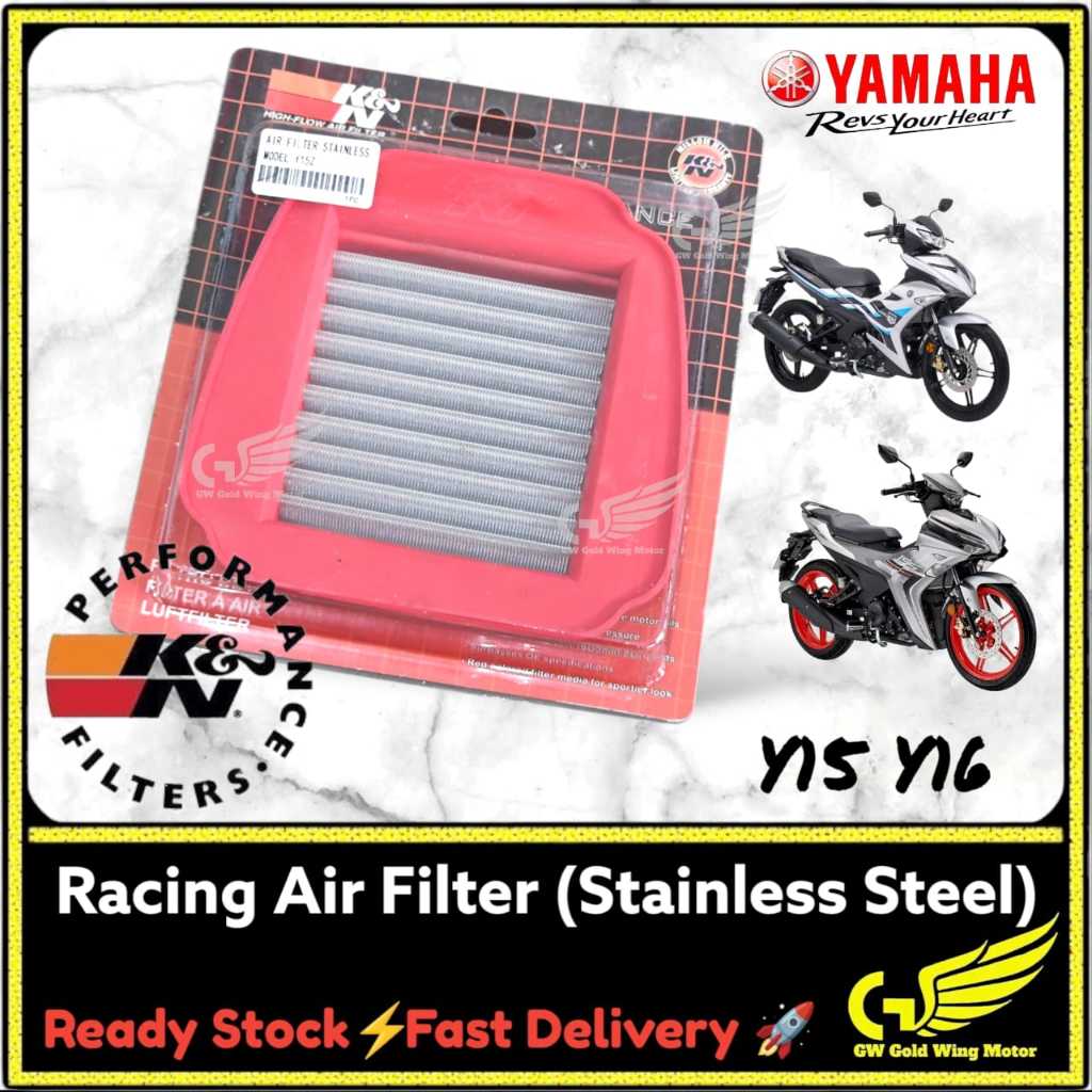 (RED) K&N YAMAHA Y15 Y16 RACING AIR FILTER STAINLESS STEEL Y15ZR Y16ZR ...