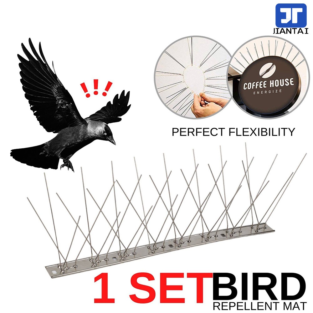 33cm Bird Repellent Mat Spikes S/Steel Animal Repeller Chase Birds ...