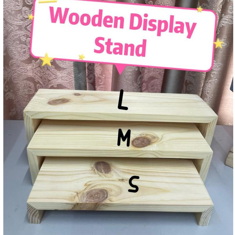 U-Shape Kayu Display Stand/Wooden Stacking Display Stands/Ladder Rack/3 ...