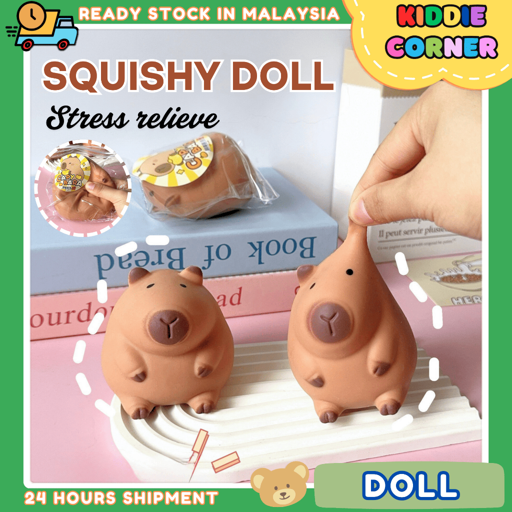 Kids capybara stress relives squeeze doll squishy slime 儿童可爱卡皮巴解压捏捏玩偶玩具 ...