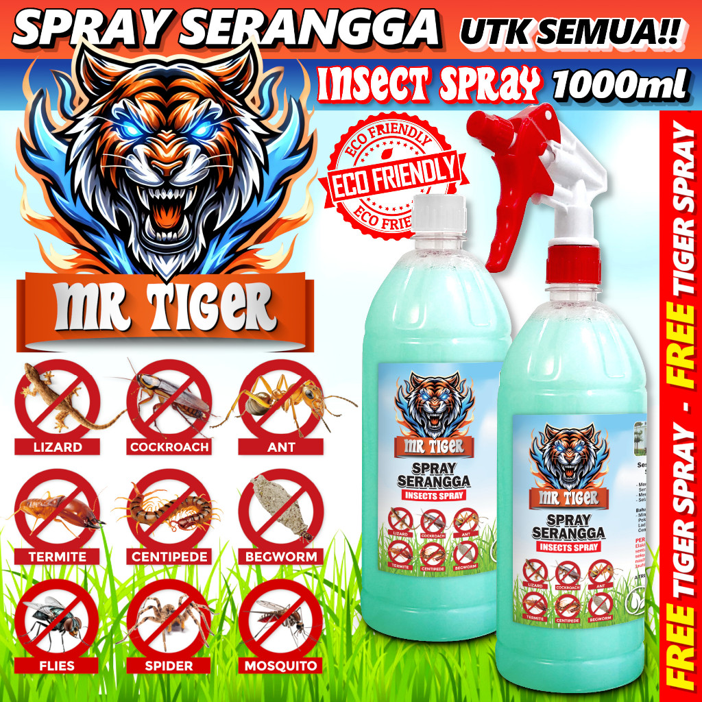 MR TIGER Spray Serangga Lizard Cicak Cockroach Lipas Ant Semut Lipan ...