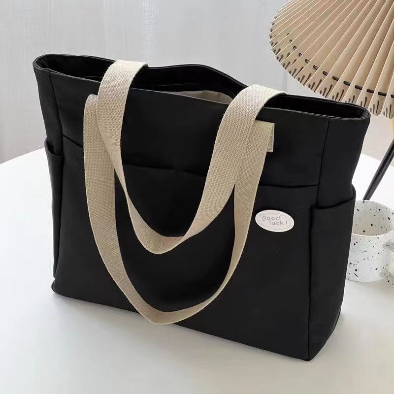 16inch Large Capacity Tote Bag Canvas Women Waterproof Nylon Zip Pocket ...