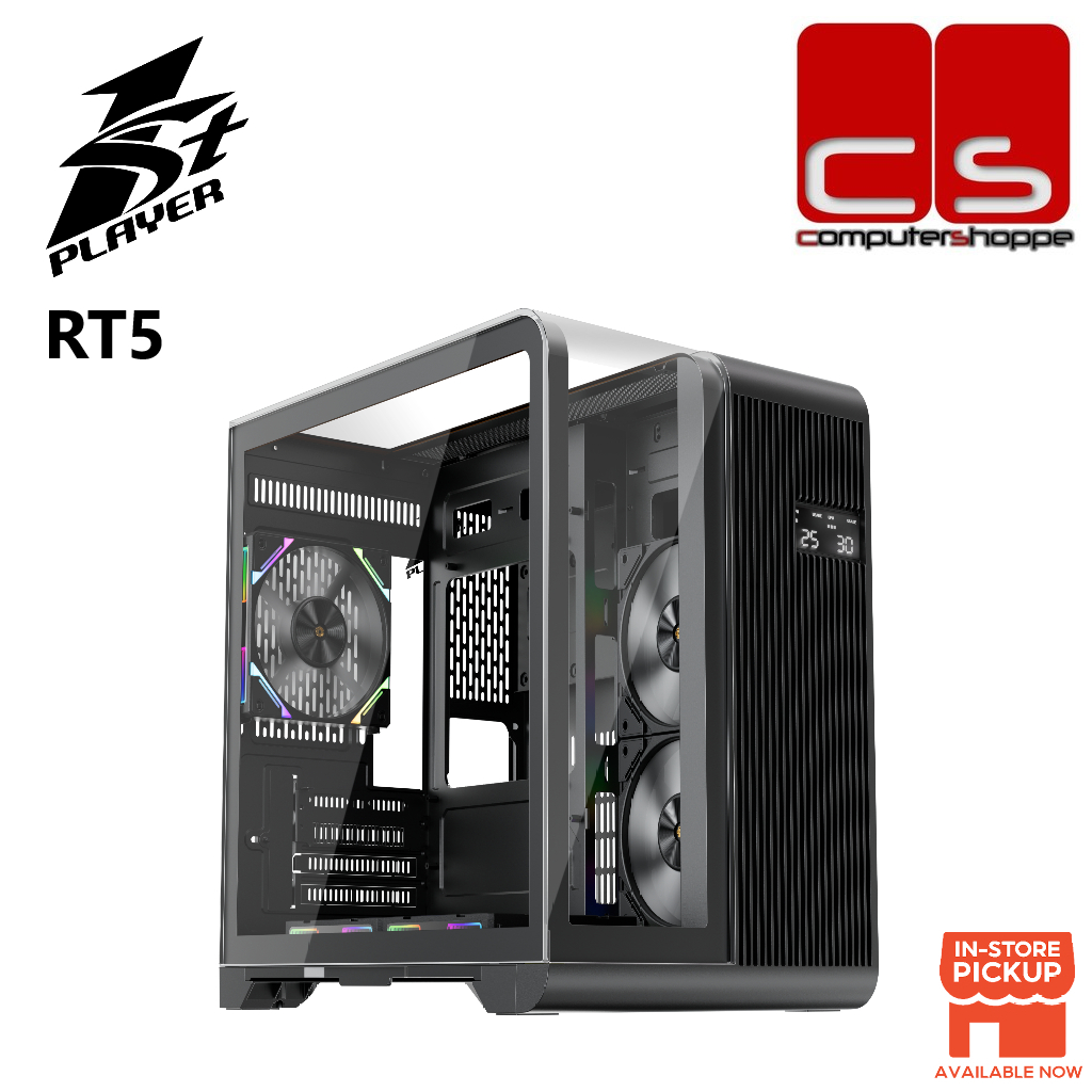 1stPlayer RT5 U-shaped Tempered Glass Micro-ATX Case with LED Display ...