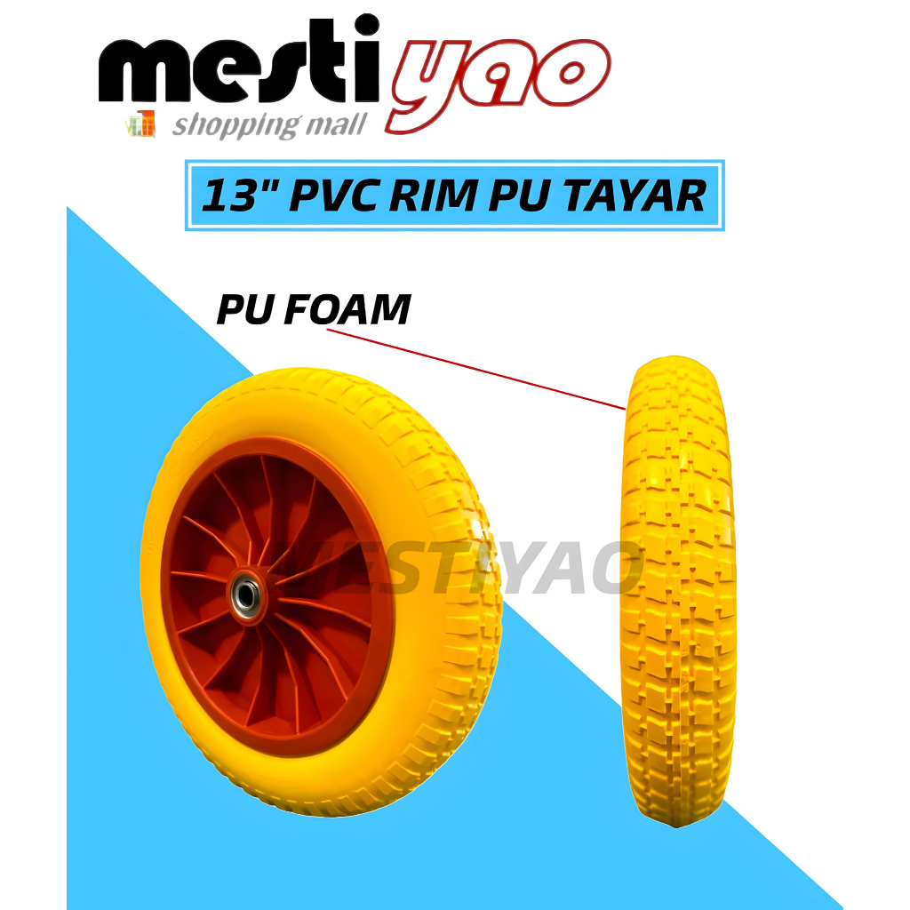 Heavy Duty Tayar Kereta Sorong Rim Plastic PU (13" X 3" Pvc Rim PU ...