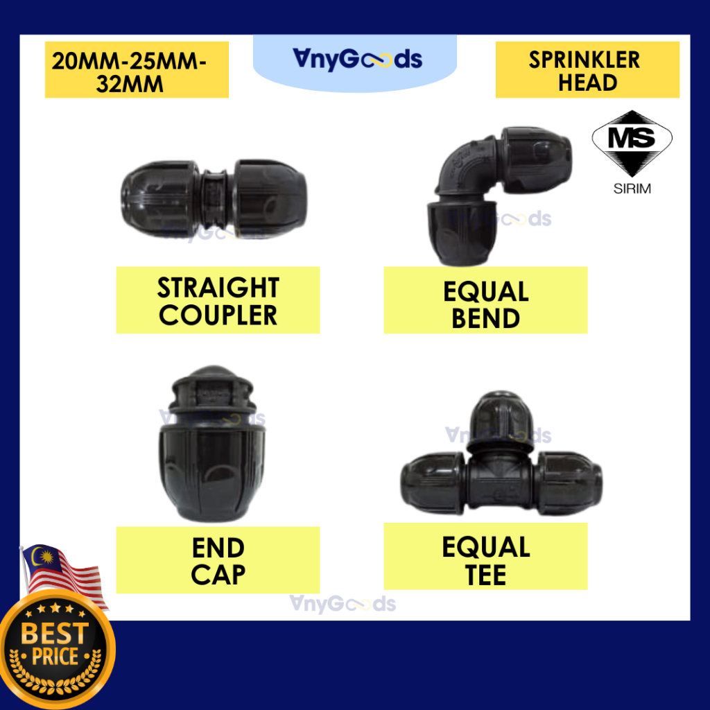AnyGoods 20/25/32mm HDPE Poly Fitting Poly Pipe Connector Straight ...