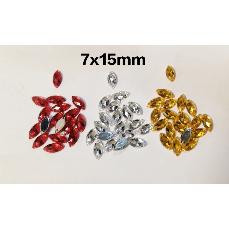 (7x15mm)Kristal Manik Akrilik Dua Lubang(15biji) | Shopee Malaysia