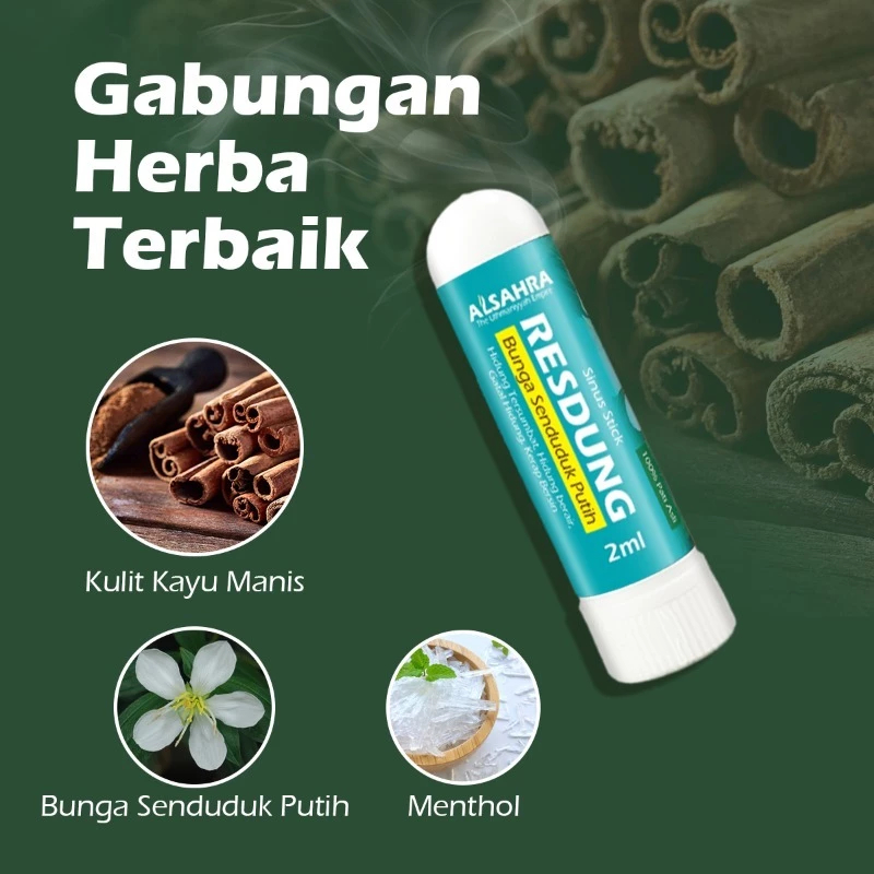INHALER RESDUNG BUNGA SENDUDUK PUTIH ORI| SINUS | SELSEMA | RESDUNG ...