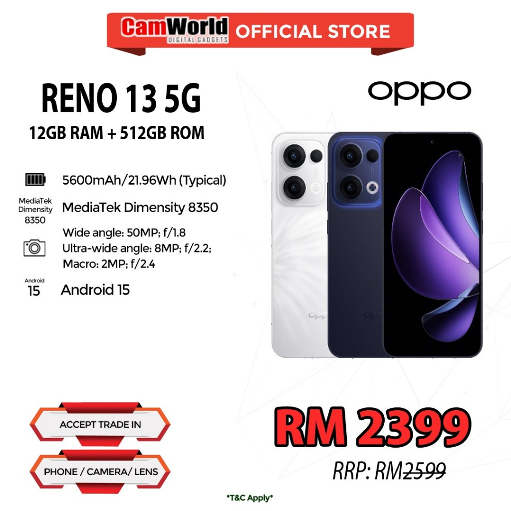 OPPO RENO 13 5G ( 12GB RAM + 512GB ROM ) OPPO MALAYSIA | Shopee Malaysia