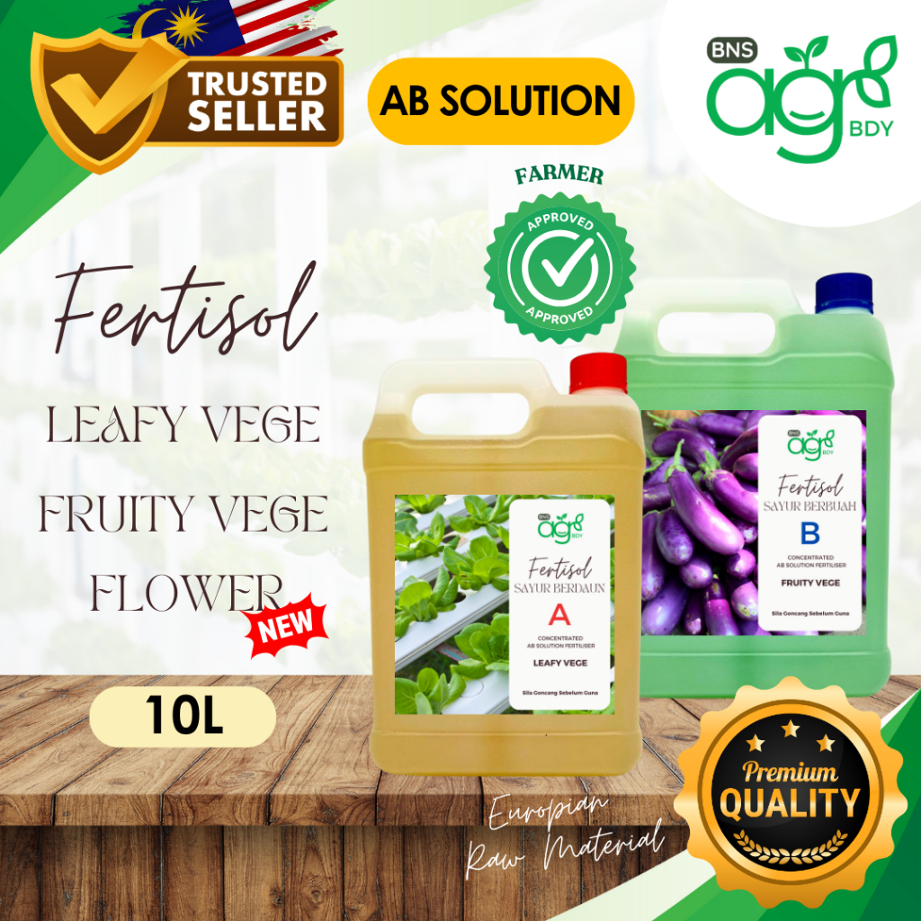 10L AgroBuddy Pati Baja AB Fertigasi Hidroponik AB | Liquid AB Set ...