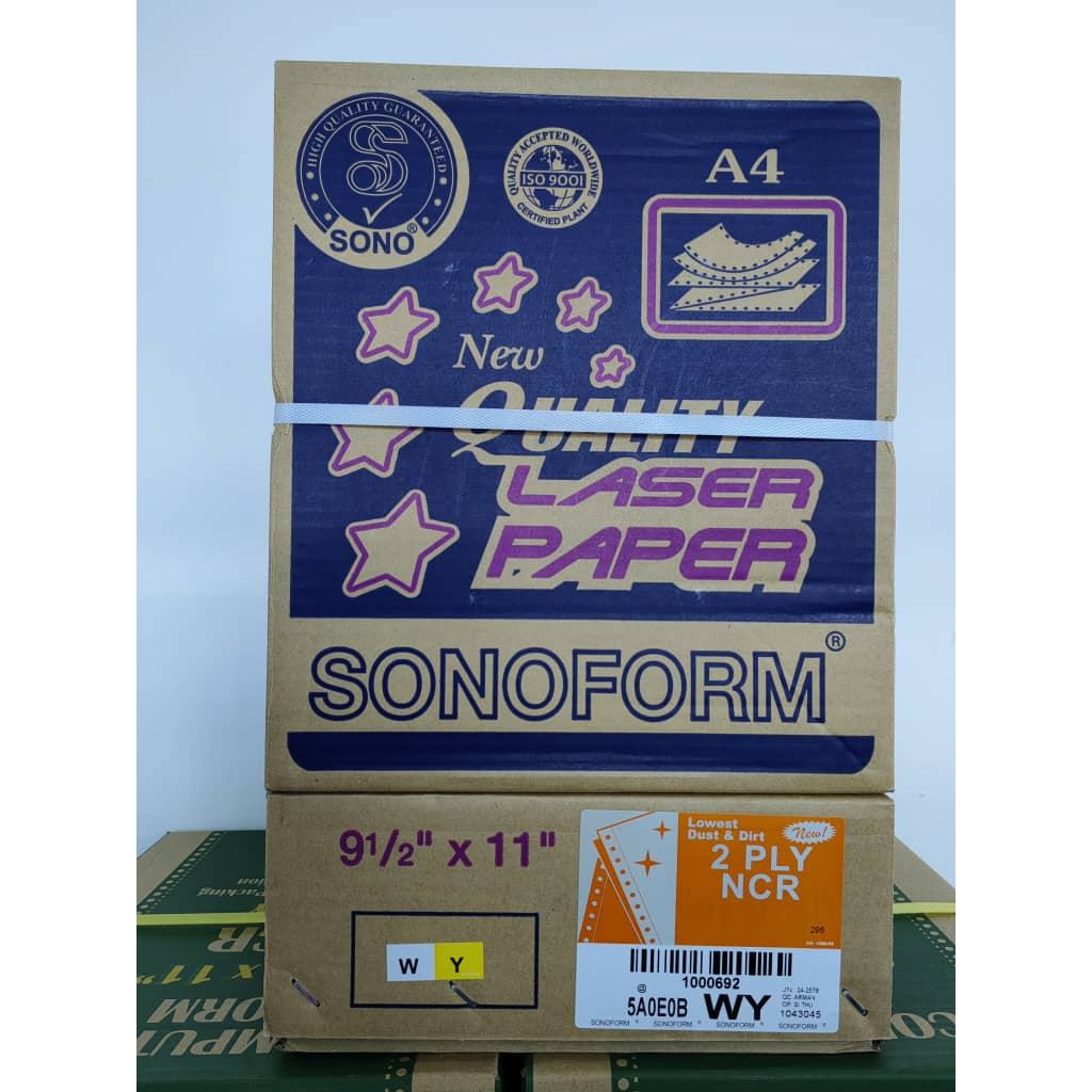 Sonoform (500 fans) 9.5" x 11"2 Ply NCR Paper Computer Form (White ...