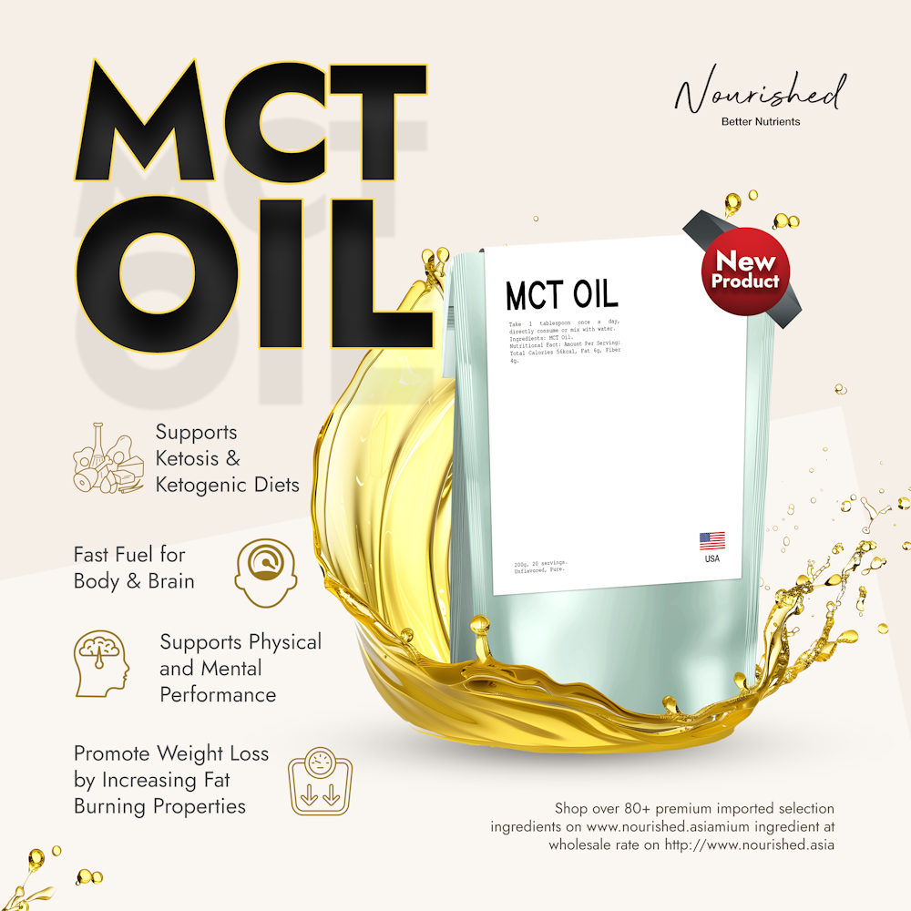 Nourished MCT Oil (Medium Chain Triglycerides) 20 servings 200g (USA ...