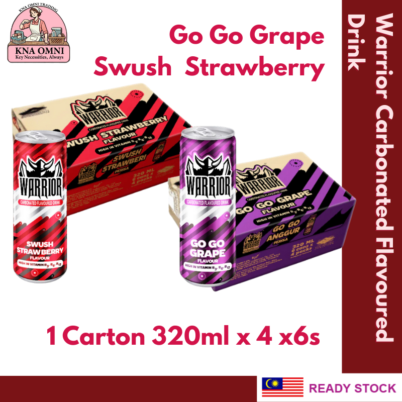Warrior Go Go Grape / Swush Strawberry 1 Carton (24x320ml) | Shopee ...