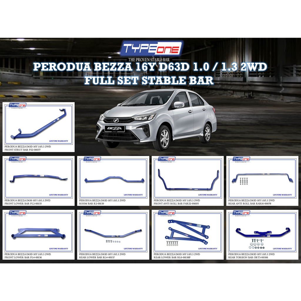 🔥 MAT-BLUE COLOR 🔥 READY STOCK TYPE ONE STABLE BAR - PERODUA BEZZA 2016 ...