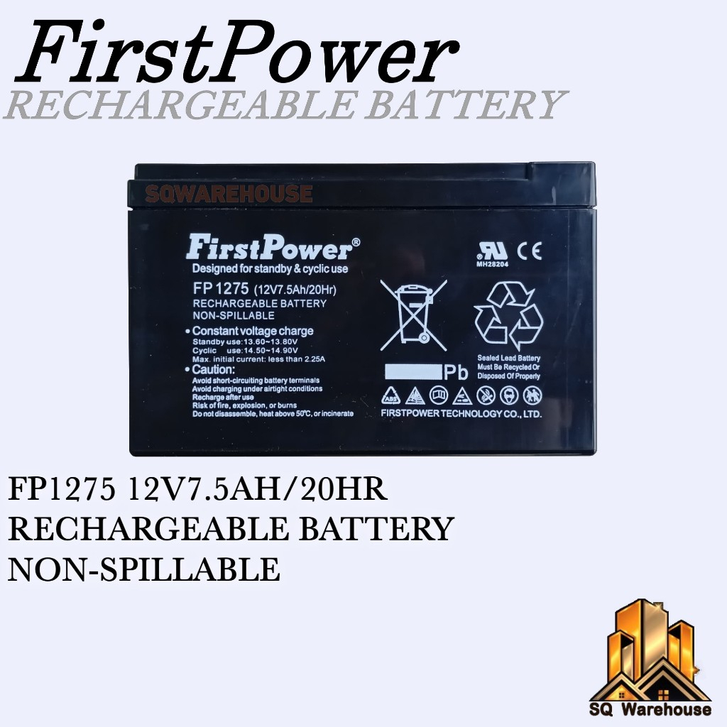 No Supply to Sabah & Sarawak ) ** FIRST POWER BATTERY FP1275 12V7.5AH ...
