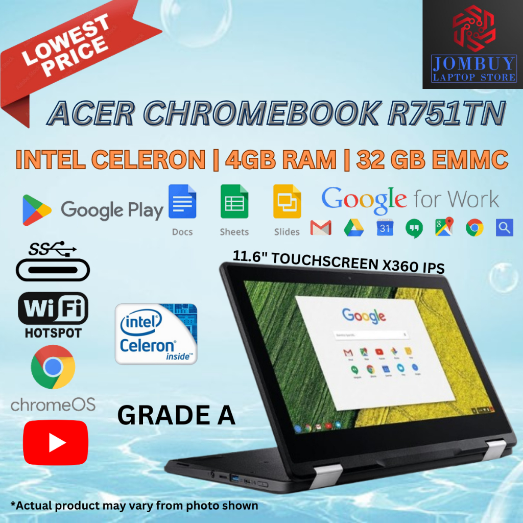 ACER CHROMEBOOK R11 11.6'' Inch (TOUCHSCREEN) 360 FLIP | Shopee Malaysia