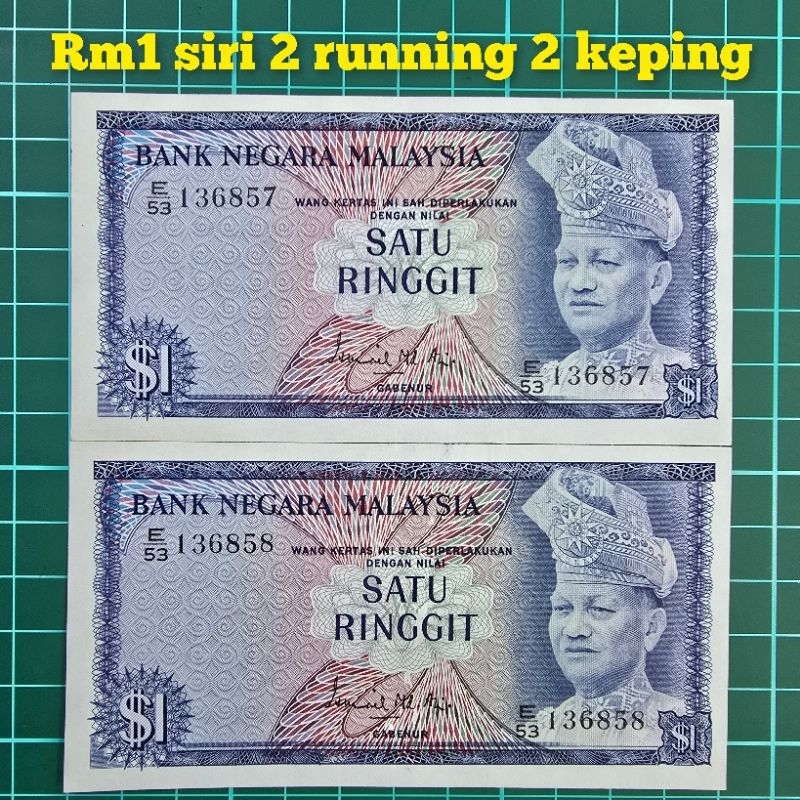 (A34) rm1 lama satu ringgit siri kedua rm1 duit kertas lama syiling ...