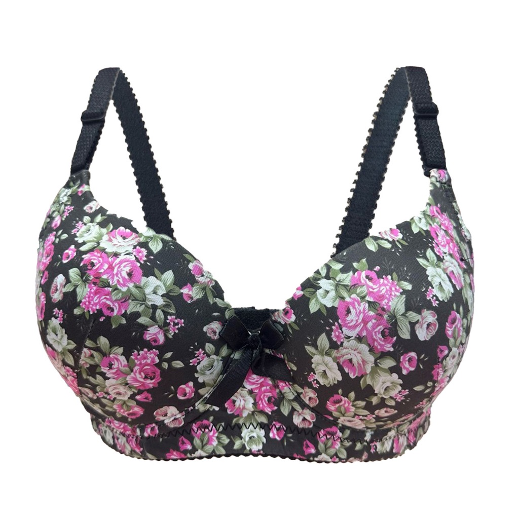 Wired Bra Women 36-42 Cup BC Full Coverage Floral 3 Hook Bra Adjustable ...