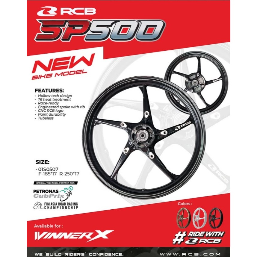 RCB SP500 RS150 RSX WINNER-X WINNER X SONIC SPORT RIM RIM SUKAN 185/250 ...